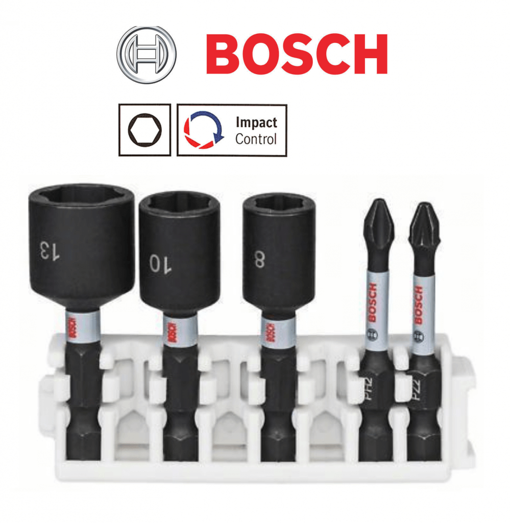 BOSCH IMPACT CONTROL SCREWDRIVER BIT AND TEK NUT SETTER 2608522350